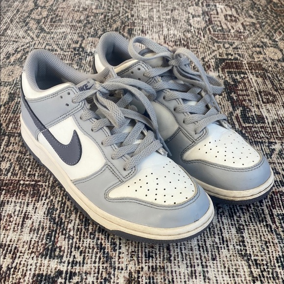 Nike | Shoes | Nike Gray And White Dunk Low Sneakers | Poshmark